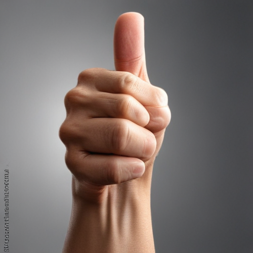Hand Gesture of Approval: A Close-Up of a Thumbs Up Sign
