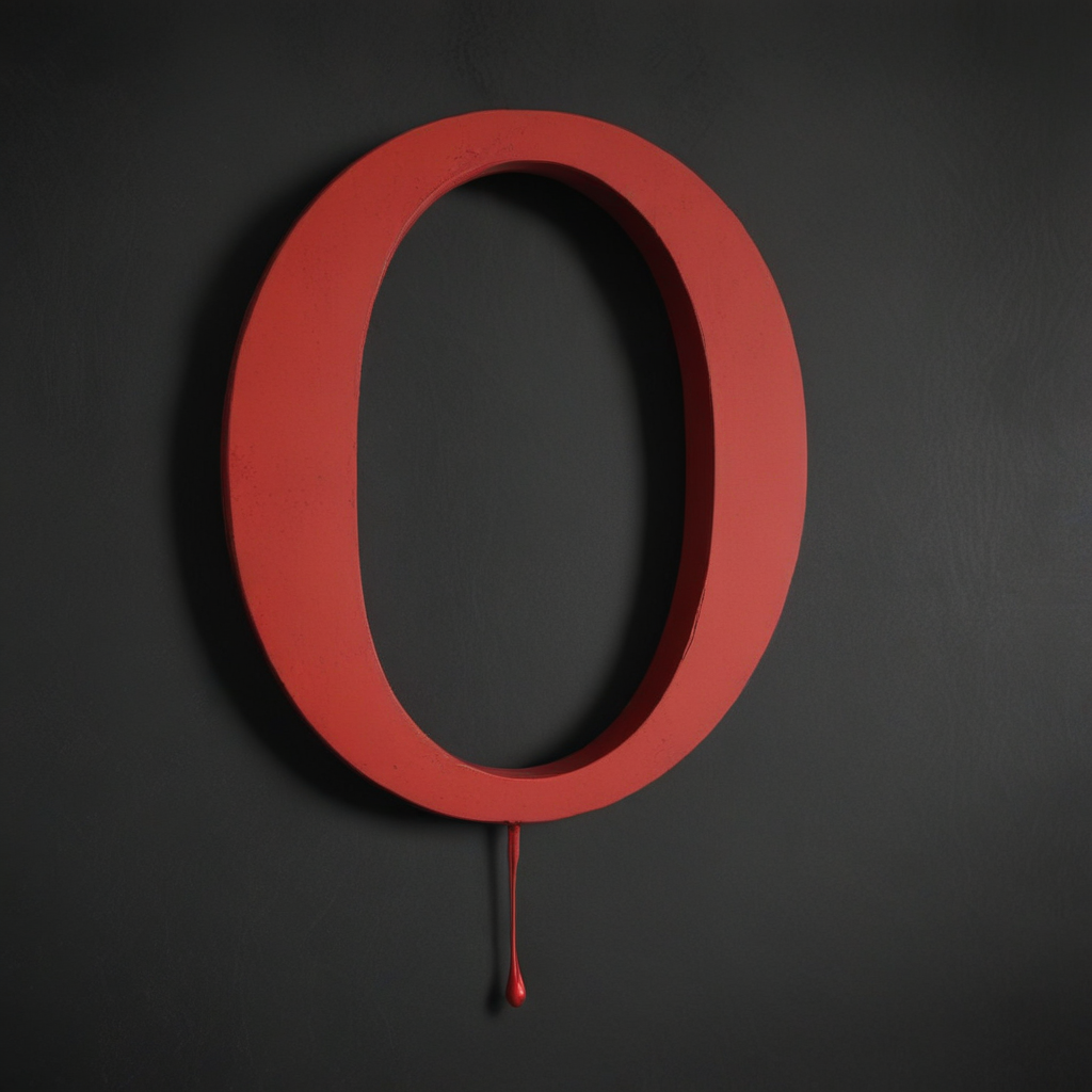 Red letter O with a dark creepy backgroun