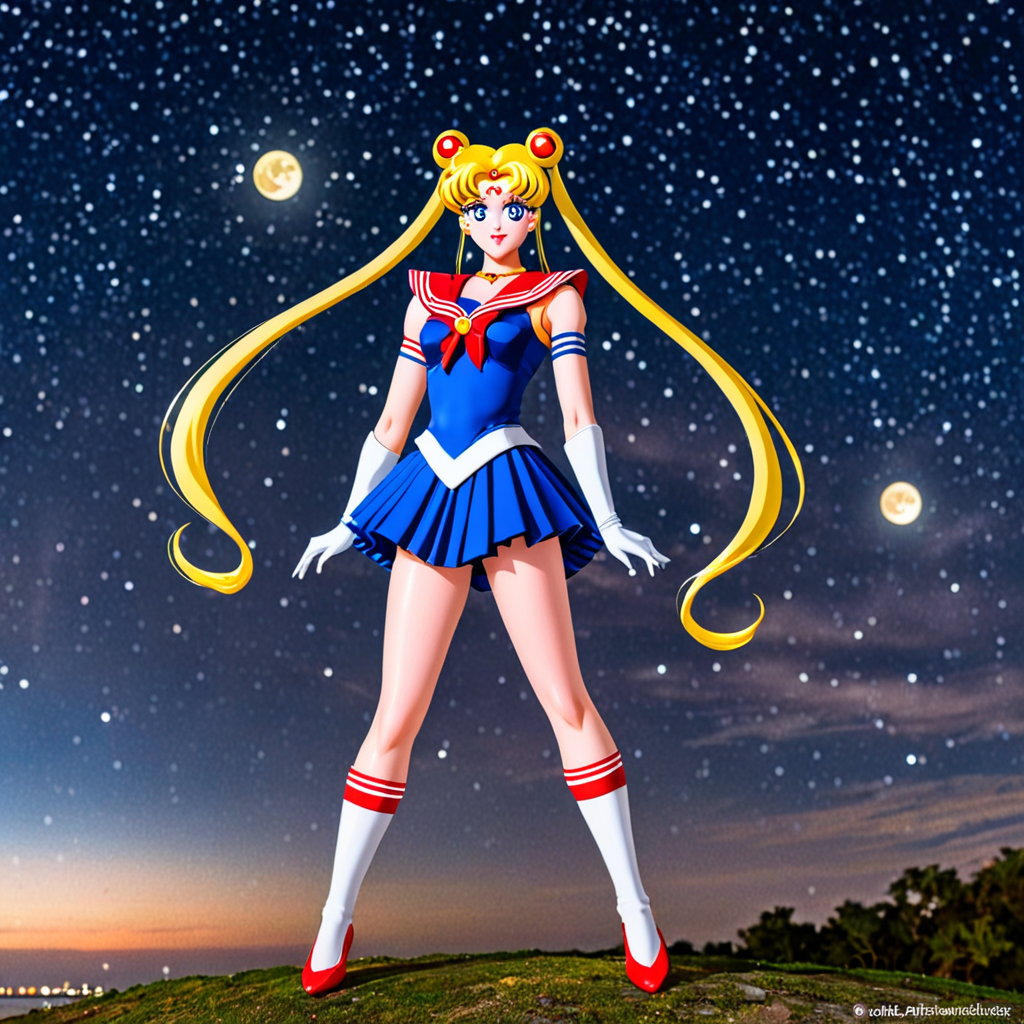 Sailor moon full body under the moonlight