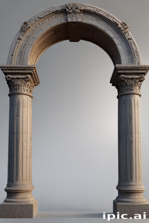 Elegant Stone Archway with Intricate Details and Classical Column Design