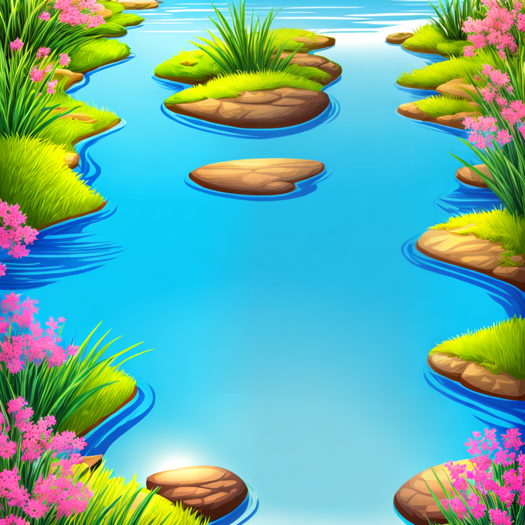 A Spring. The Water is clear. Vector style