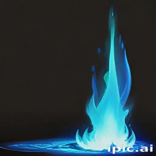 Vibrant Blue Flame Erupting from a Mysterious Magical Circle on Black ...