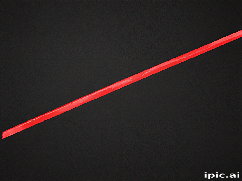 Bright Red Stick Positioned Diagonally Against a Solid Black Background