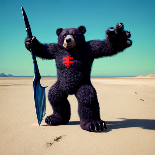 mutant bear with scythes for hands