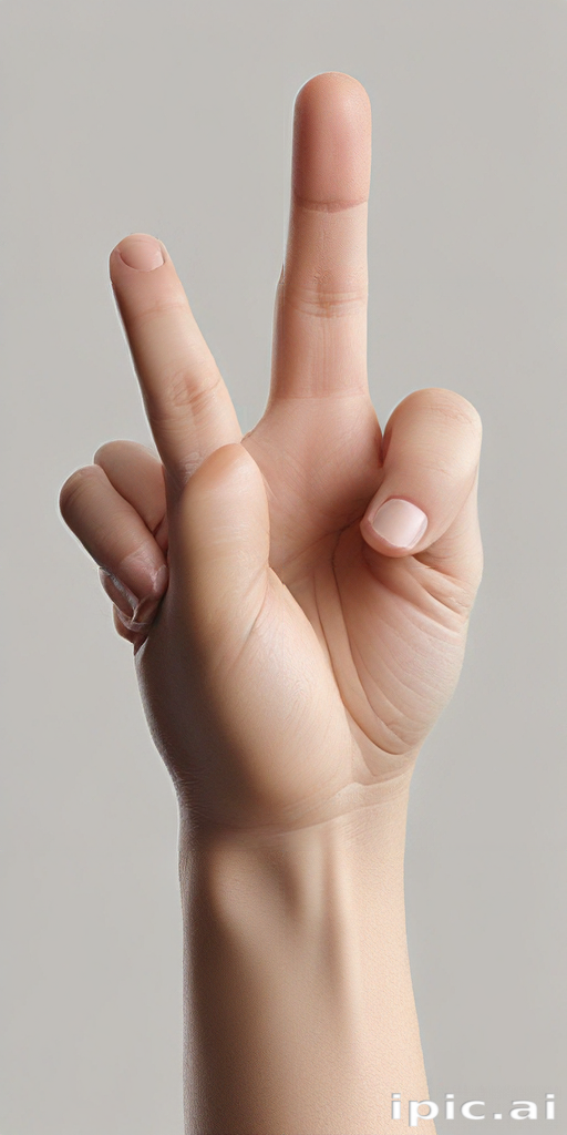 Hand Gesture Representing Defiance with a Raised Middle Finger ...