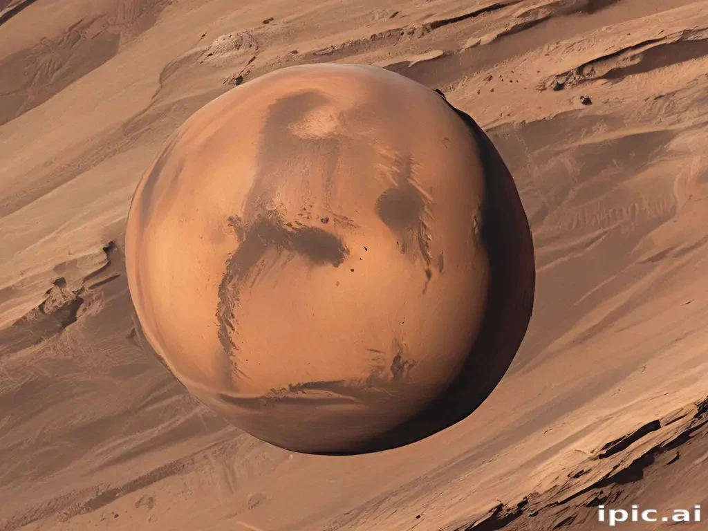 Surreal View of a Giant Egg-Shaped Structure on Mars' Surface