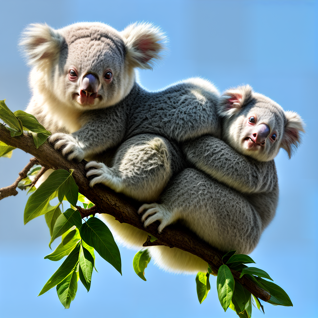 Beautiful white koala with wings beautiful cloudy sky