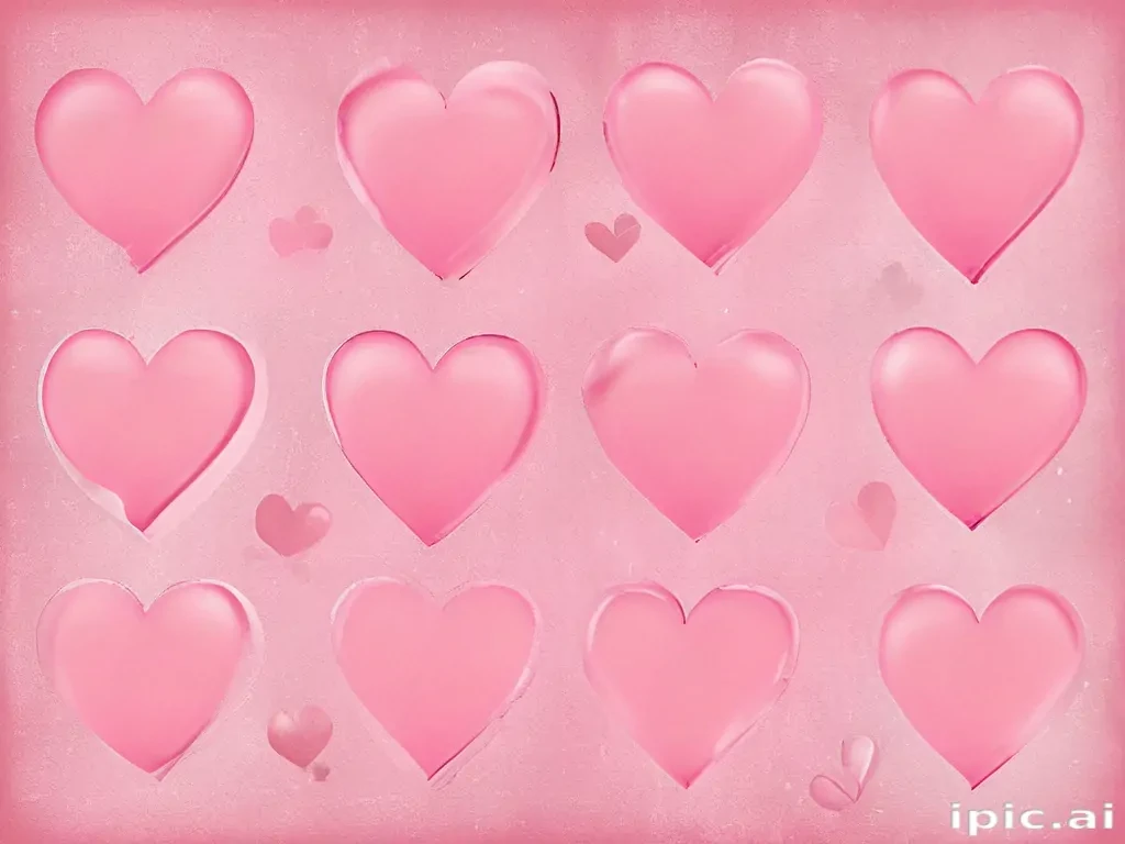 Pattern of Pink Hearts on a Soft Blush Background for Valentine's Day