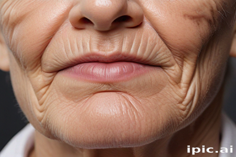 Close-Up Portrait of an Elderly Woman Showcasing Distinct Facial ...
