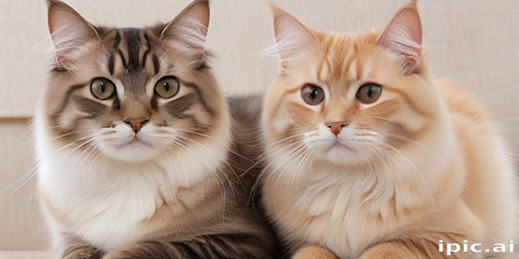 Two Adorable Cats Sitting Together, Showcasing Their Unique Features ...