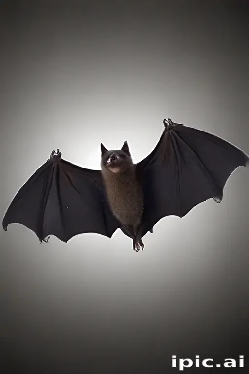 A Majestic Bat with Outstretched Wings Gliding Through the Night Sky