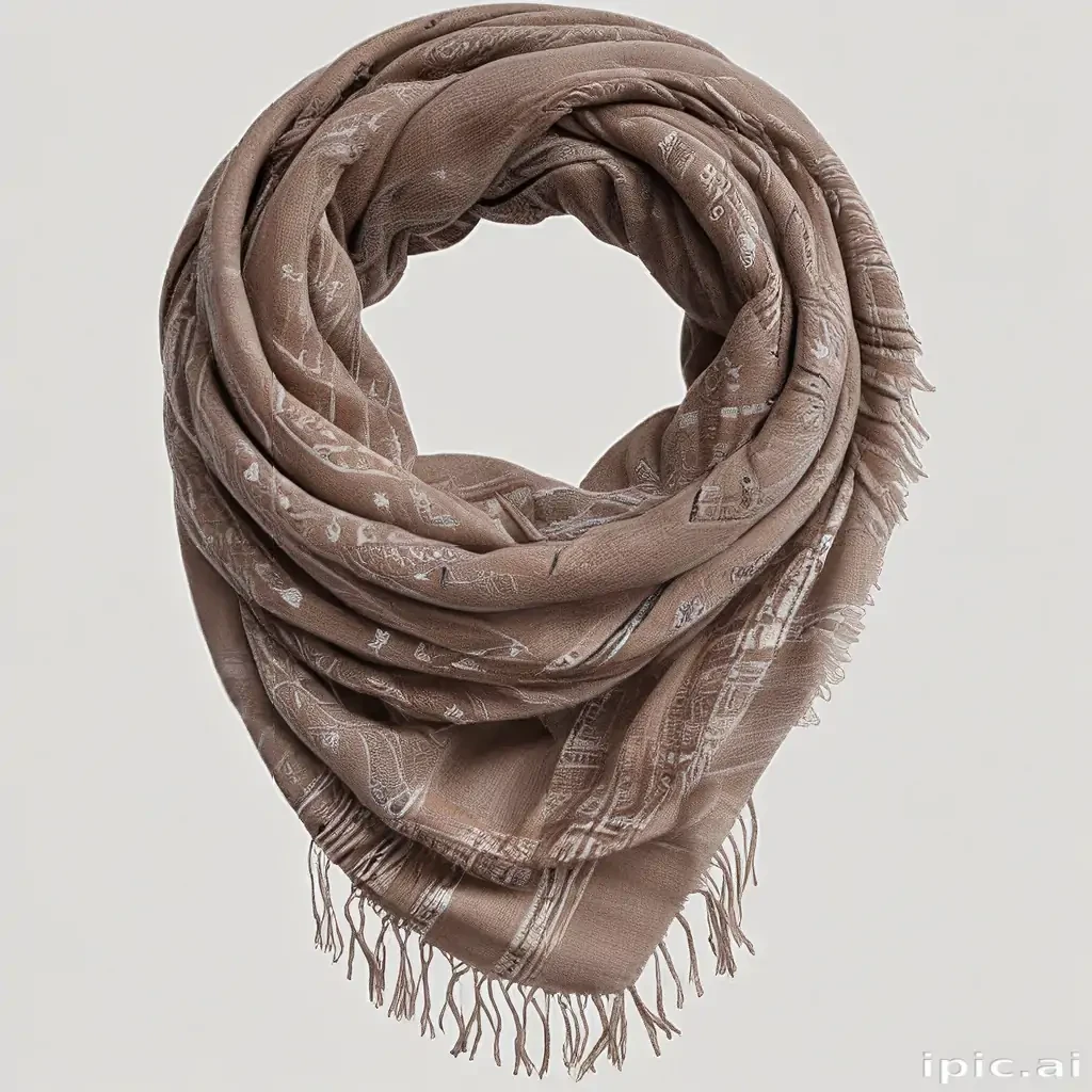Elegant Brown Scarf with Intricate Patterns Perfect for Any Season.