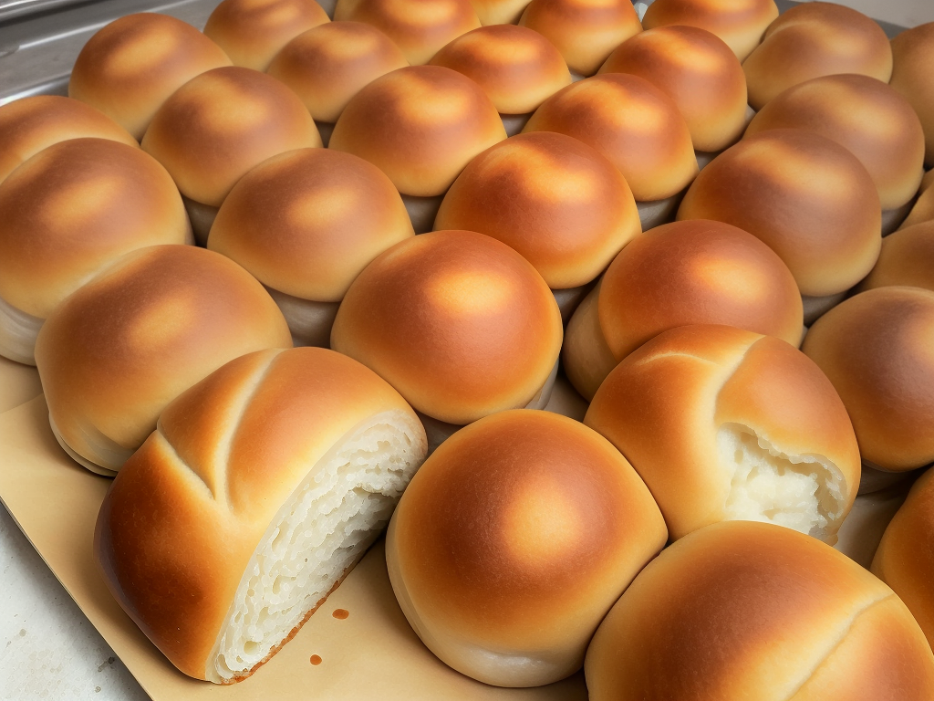 Freshly Baked Soft Dinner Rolls Displayed Beautifully on a Tray