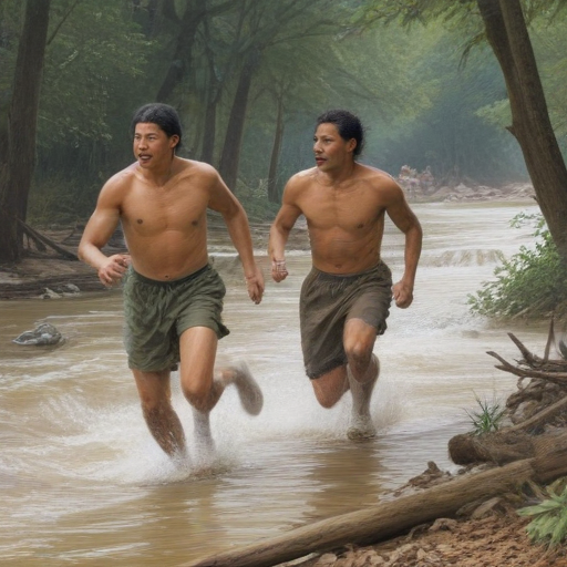 simple drawing Choctaw family of 4 running from soldiers across a ...