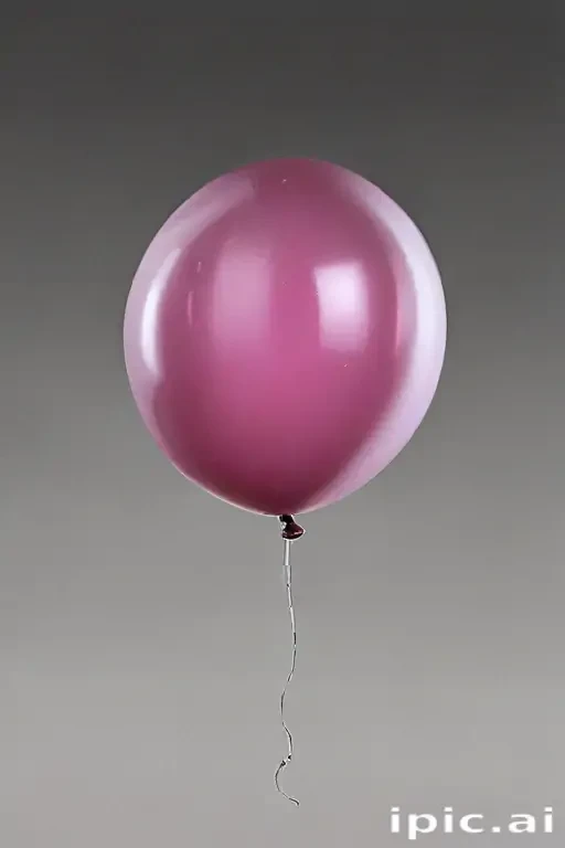 A Single Pink Balloon Floating Gracefully Against a Soft Gray Background.