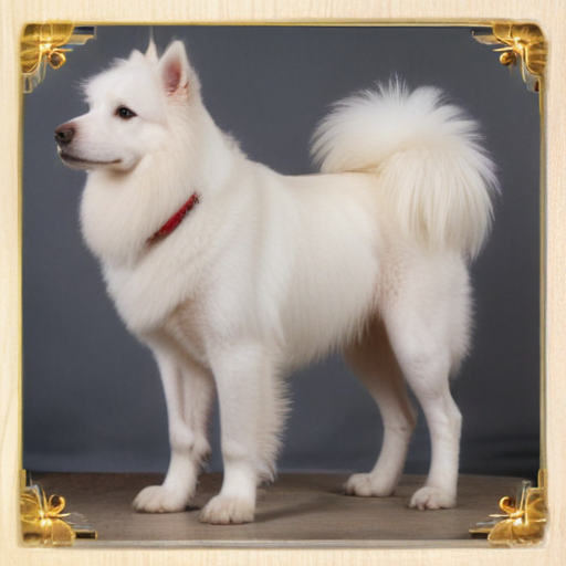 Elegant and Fluffy Samoyed Dog Standing Proudly Against a Neutral ...