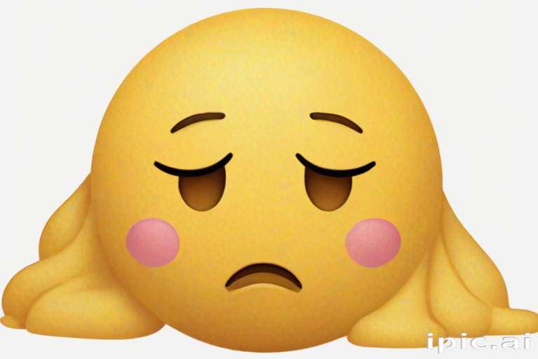 A Sad Emoji Expressing Disappointment and Melancholy with Droopy Eyes