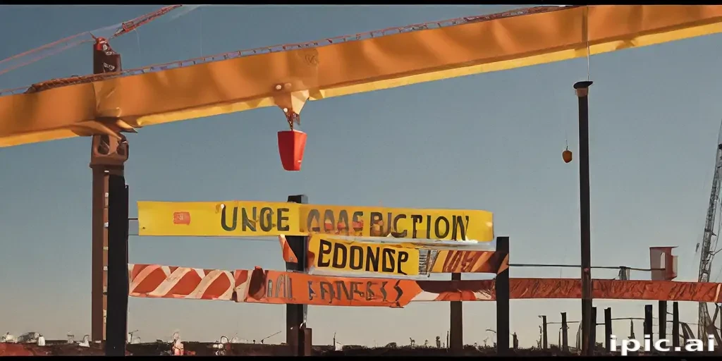 Colorful Construction Signs Highlighting Safety and Caution at the Worksite
