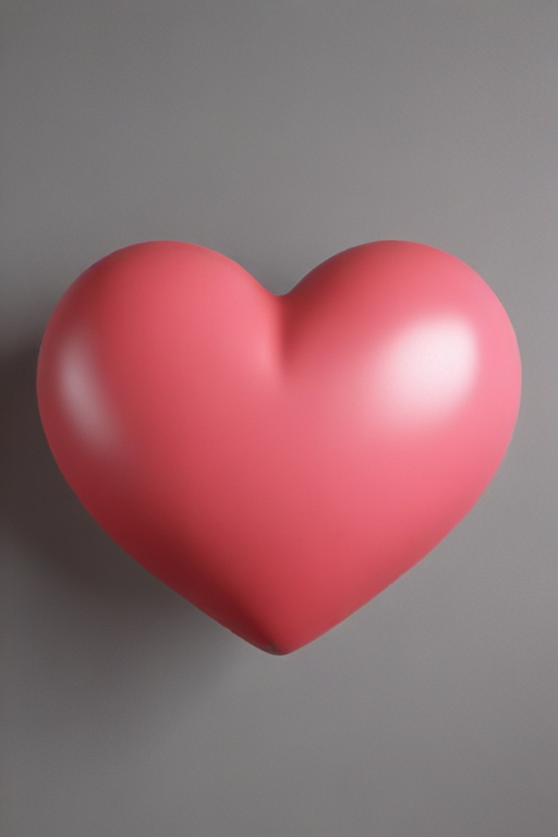 A Soft and Smooth Pink Heart Shape Against a Gray Background.