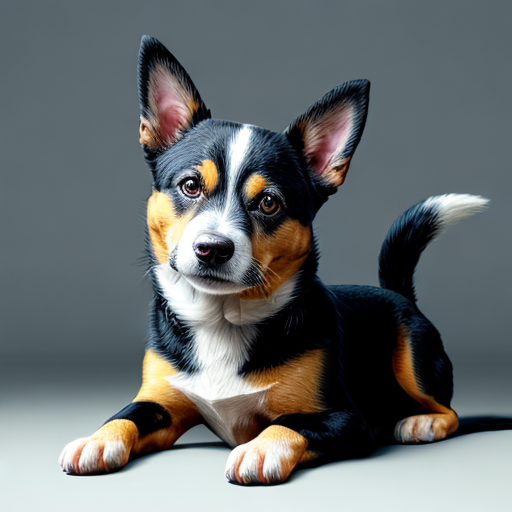 a detailed and realistic cartoon dog sitting. The image showcases the ...