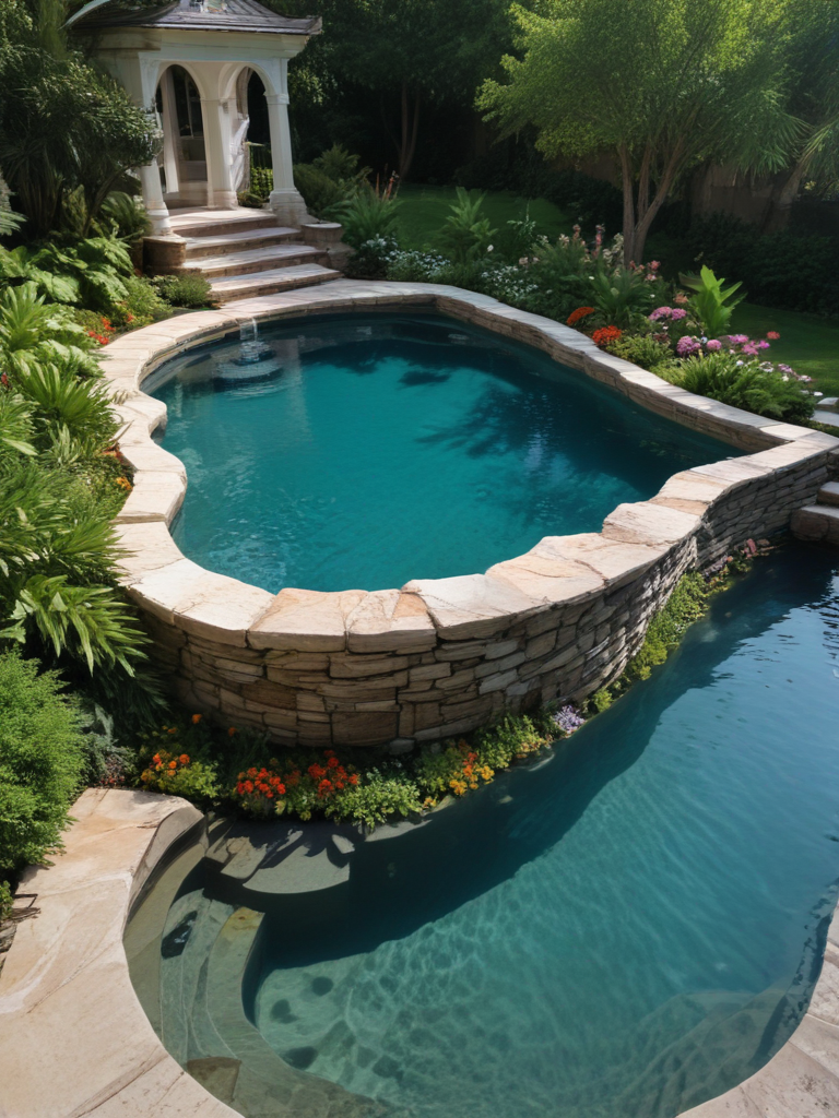 Stunning Backyard Oasis Featuring a Beautifully Designed Swimming Pool ...
