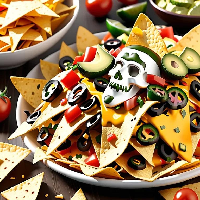 Deliciously Spooky Nachos Topped with Fun Ingredients for Halloween ...