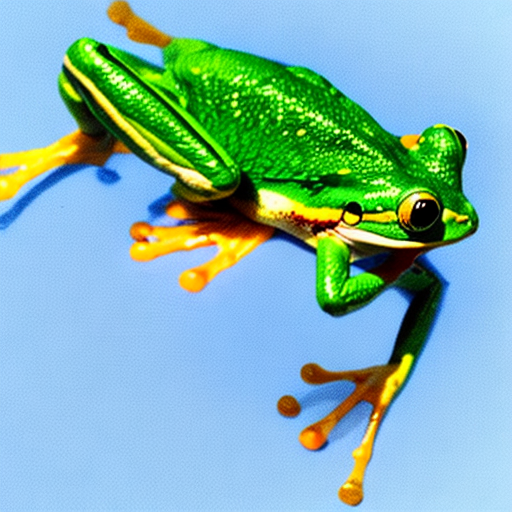 A real voew of a frog flying