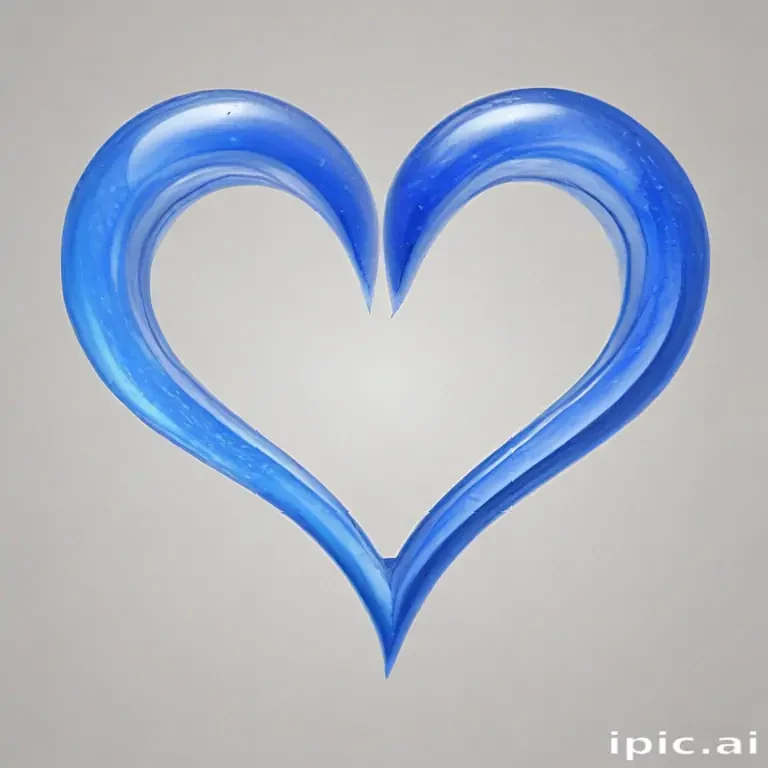 Beautiful Blue Heart Shape Symbolizing Love and Affection in Art