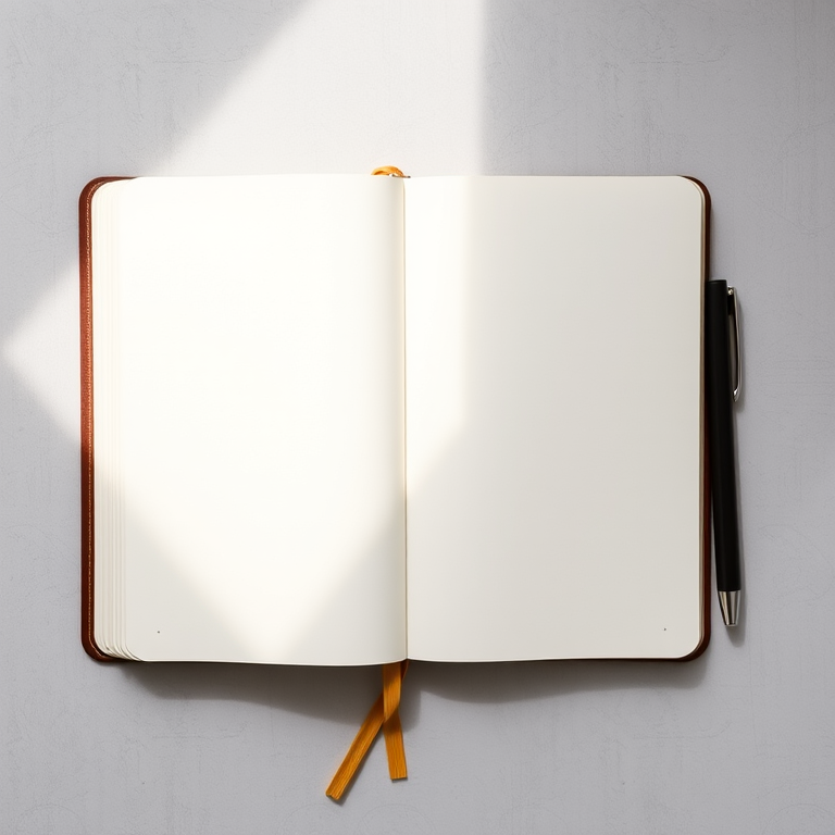 A Blank Notebook and Pen Awaiting Your Creative Thoughts and Ideas