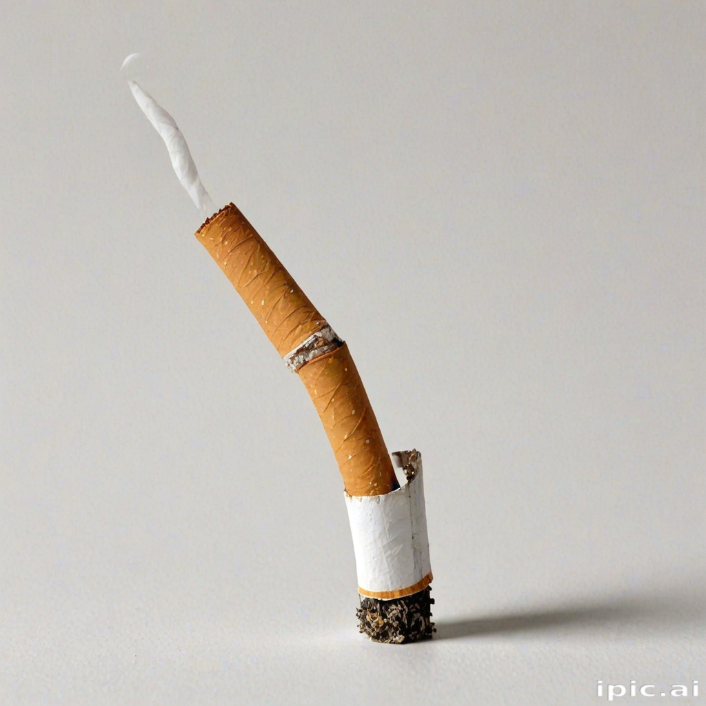 A Unique Artistic Representation of a Cigarette with a Twisted Shape