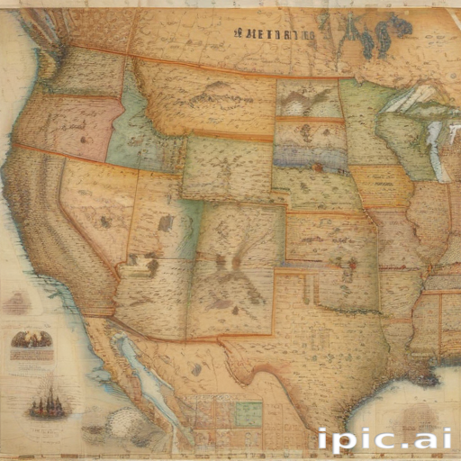 Detailed Historical Map of the Southwestern United States in the 19th ...
