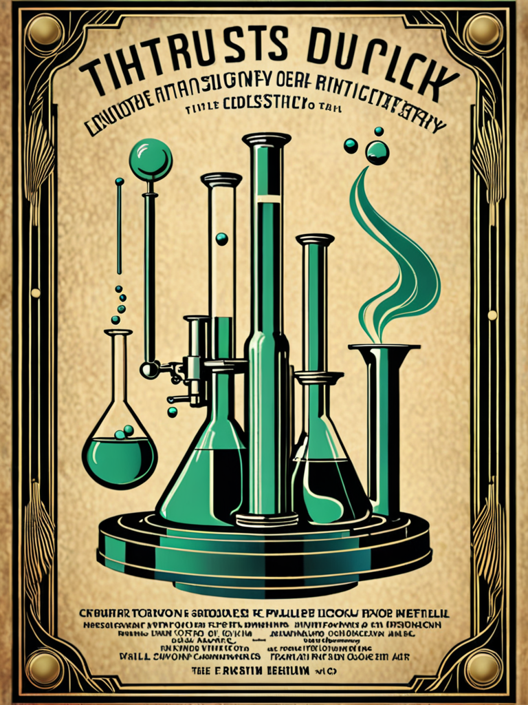 art deco chemistry industry science poster