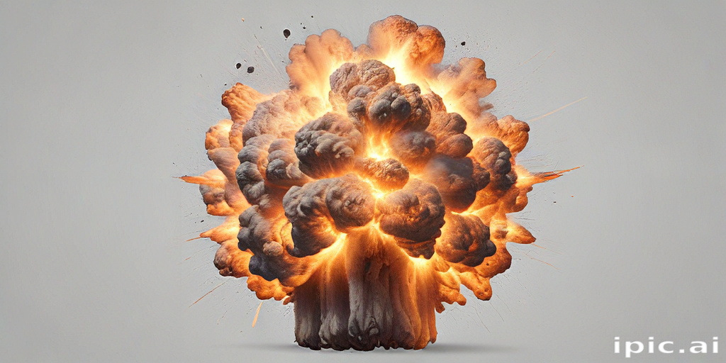 Spectacular Explosion with Dynamic Smoke and Fire Effects in Action