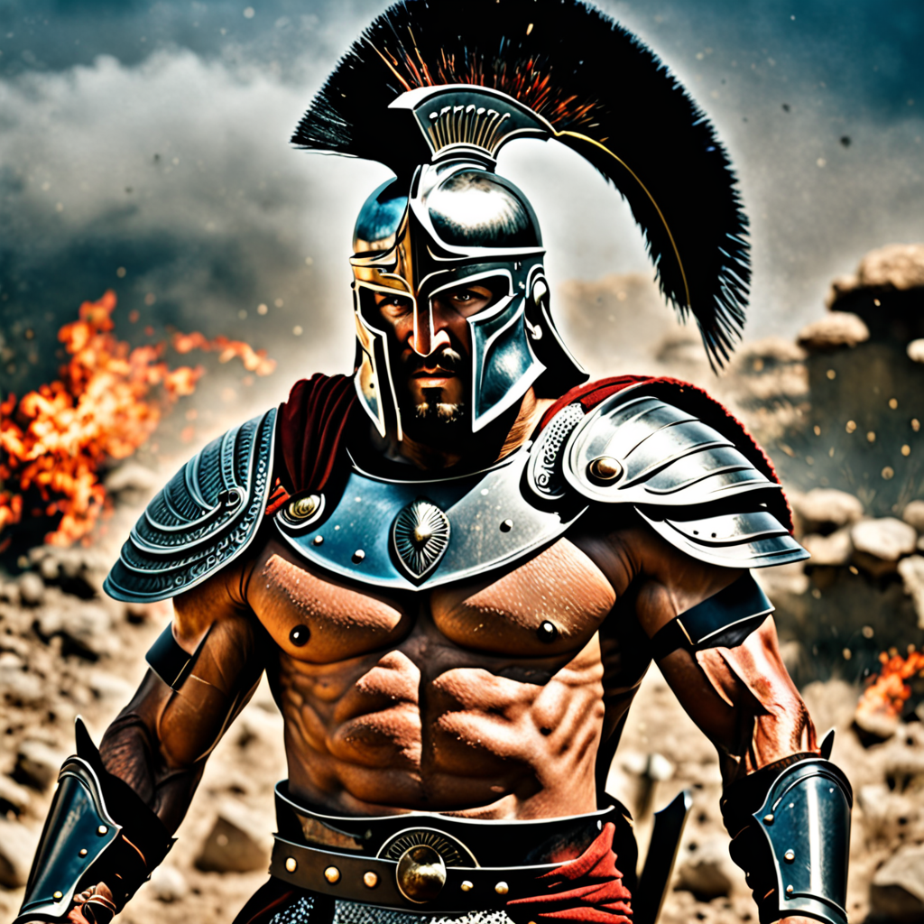 realistic picture of a spartan warrior