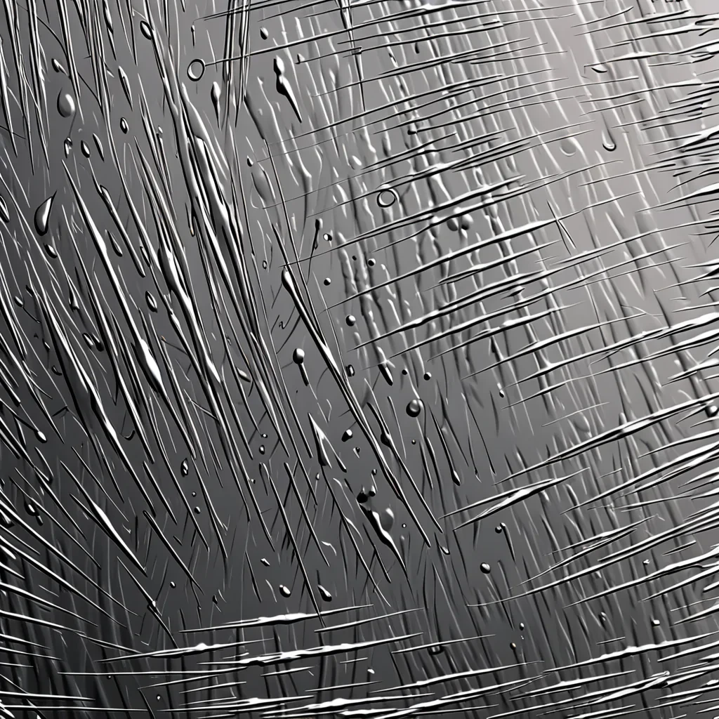 Abstract Texture of Droplets on a Metallic Surface with Linear Patterns