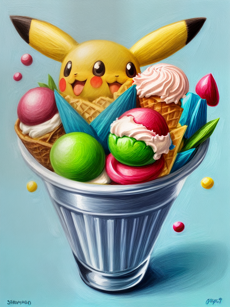 pokemon eating ice cream