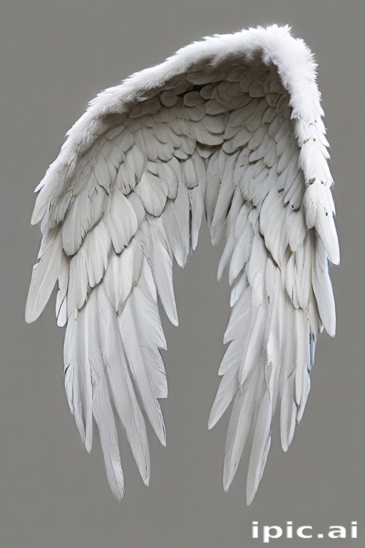 Elegant White Bird Wings Displaying Exquisite Feathers Against a ...