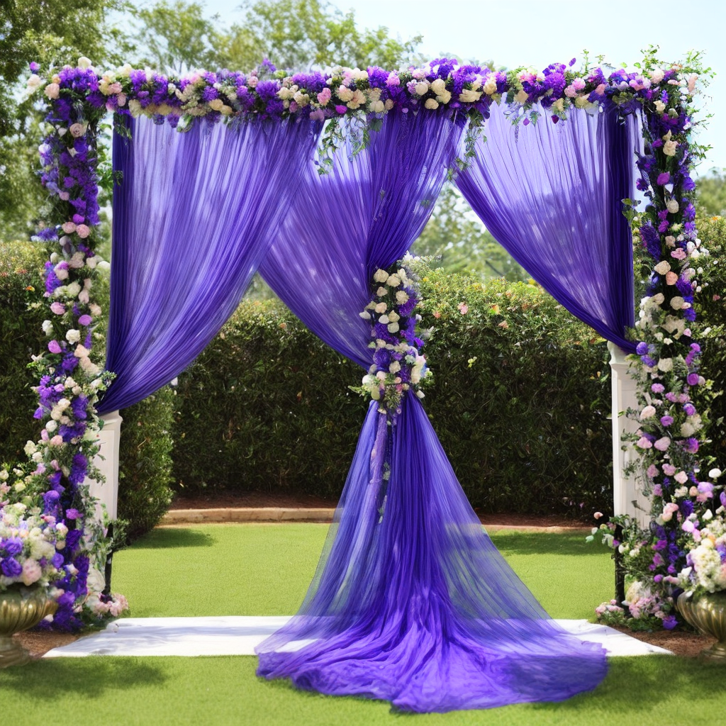 wedding entry gate for haldi (use purple colur and blue colour flowers)
