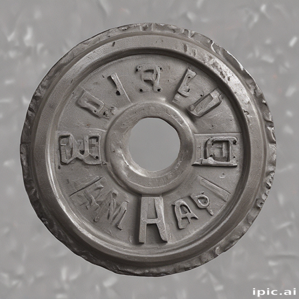 A Heavy Metal Weight Plate Used for Strength Training and Fitness.