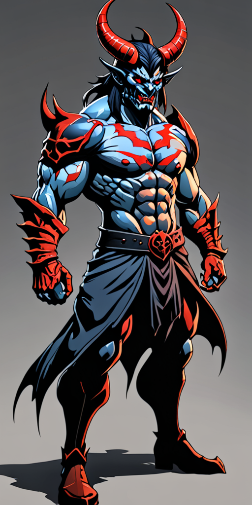 A demon fighter from the underworld, full body, high quality, anime art ...