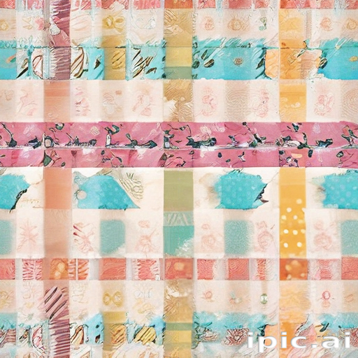 Colorful Patchwork Design Featuring Various Patterns and Textures in ...