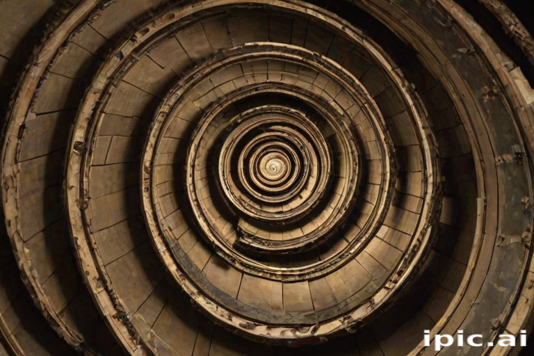 Intricate Spiral Design Showcasing Layers of Wood in Circular Formation
