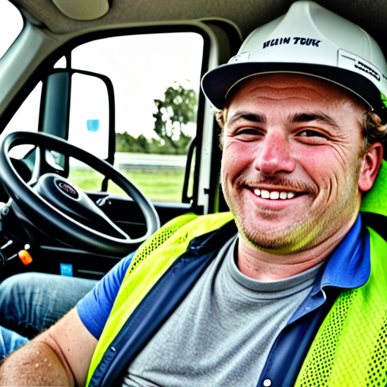 happy truck driver