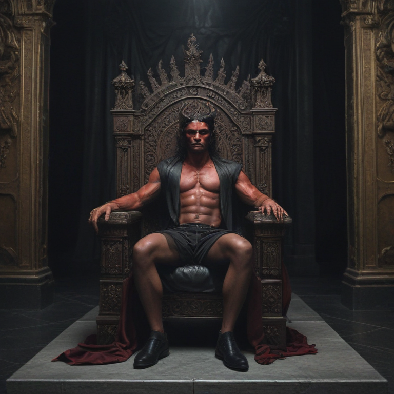 satan sitting on a throne