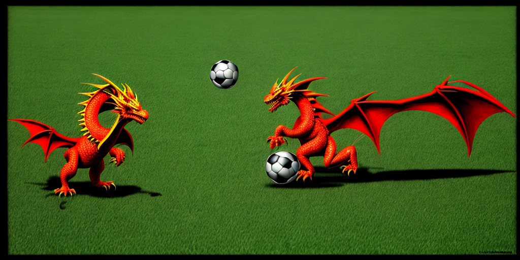Dragon playing football 2D