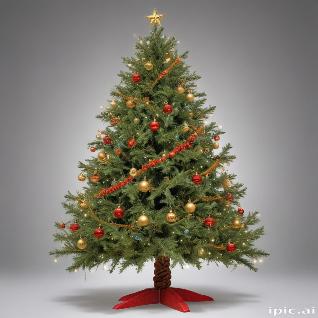A Beautifully Decorated Christmas Tree Adorned with Colorful Ornaments ...