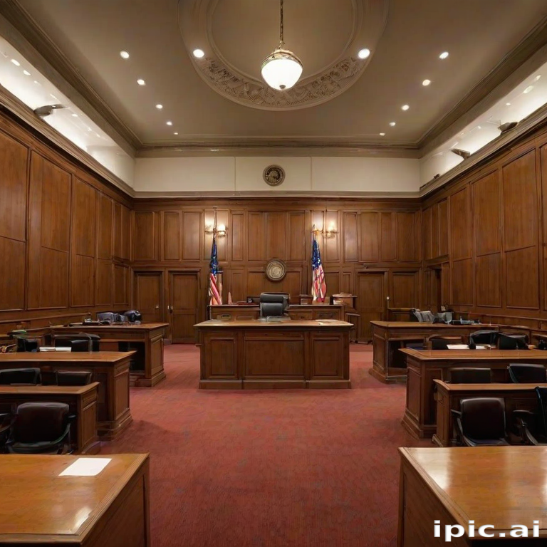 Elegant and Traditional Courtroom Interior with Wood Paneling and ...