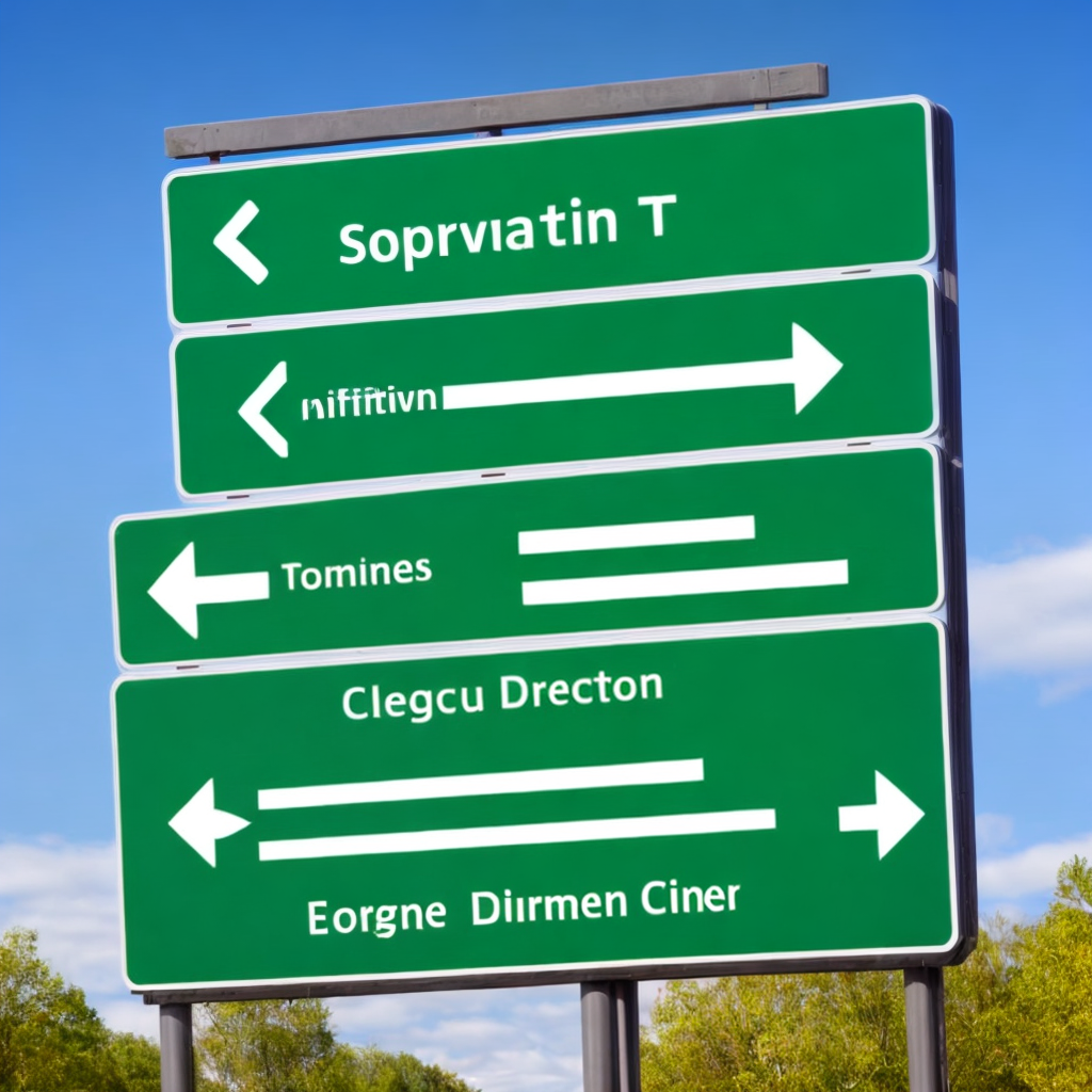 A sign giving directions to the airport