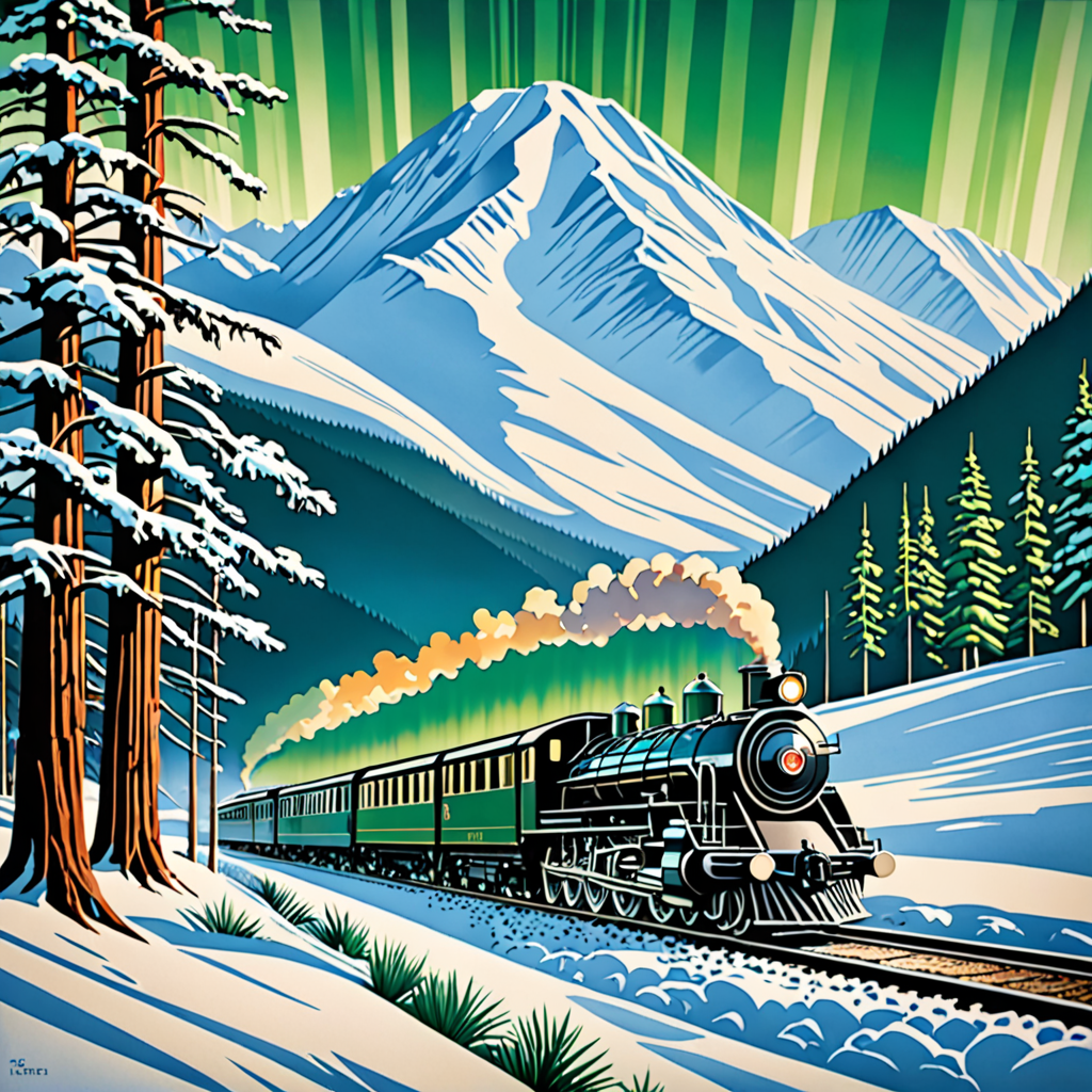 art deco streamline railway corporation poster streamline steam train ...