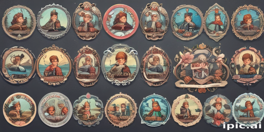 Collection of Illustrated Portraits Featuring Unique Characters in ...